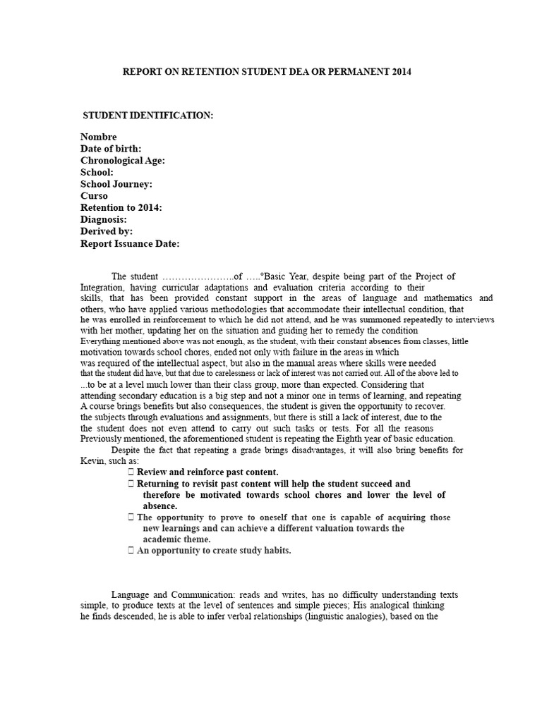 2014 Student Retention Report | PDF | Literacy | Reason