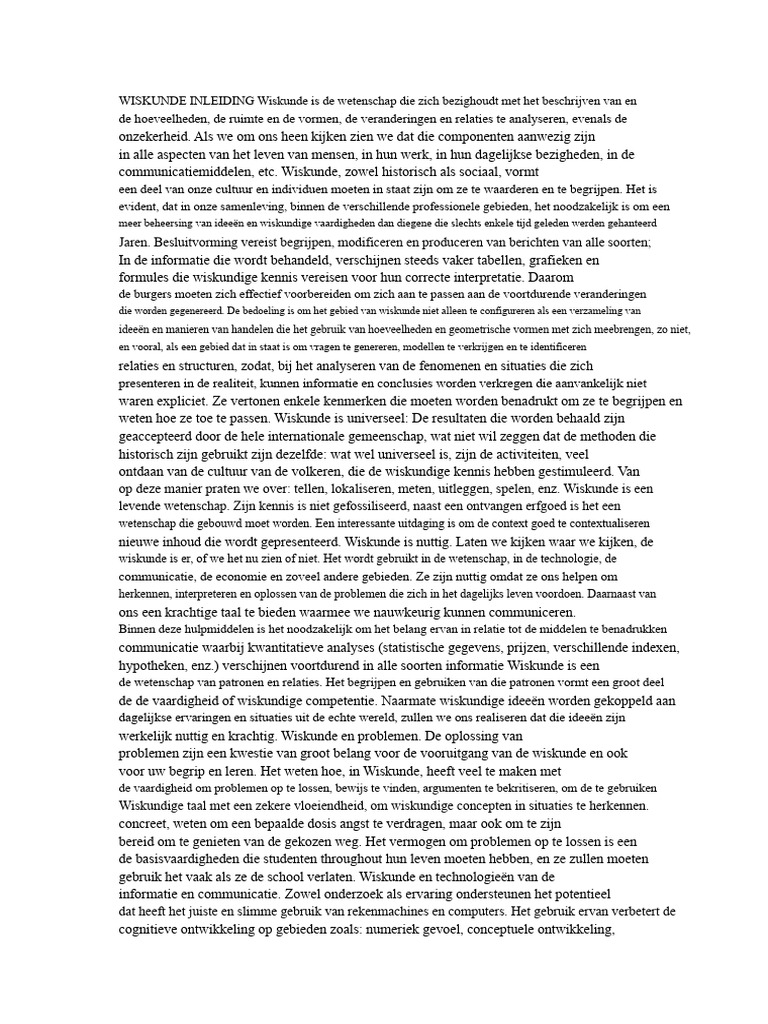 Wiskunde Inleiding | PDF