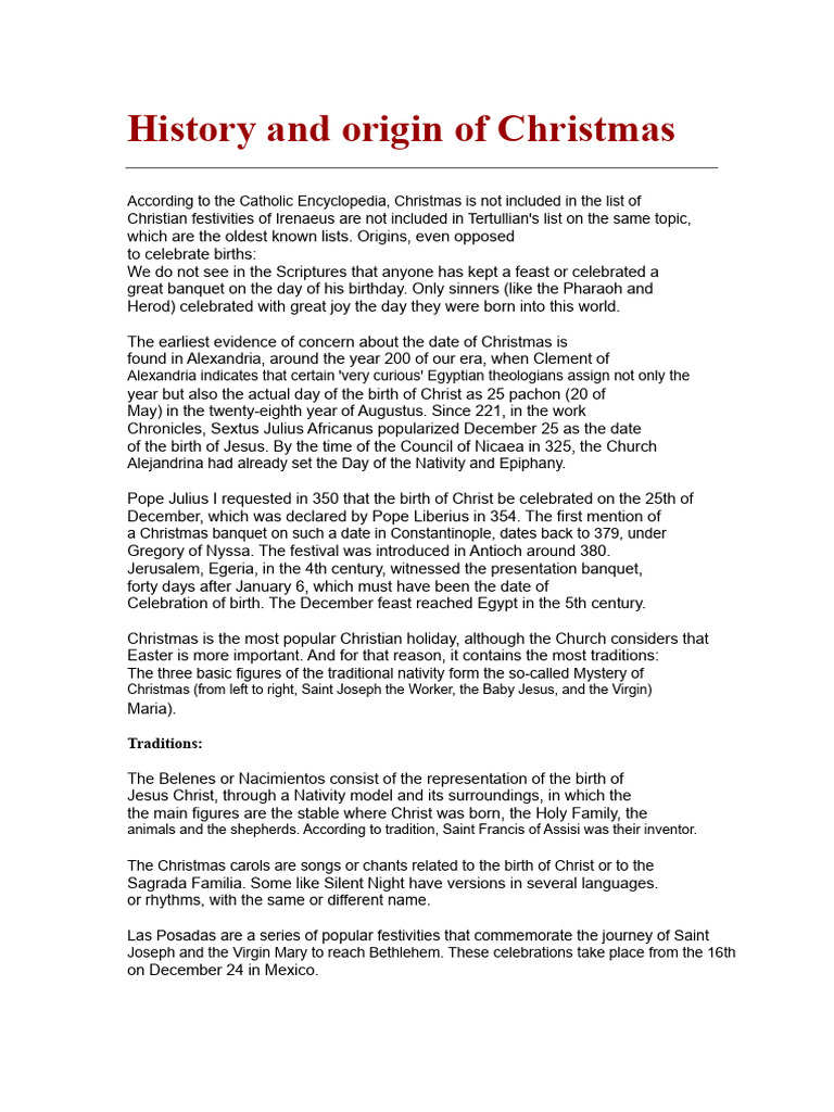 History and Traditions of Christmas | PDF | Christmas | Nativity Of Jesus