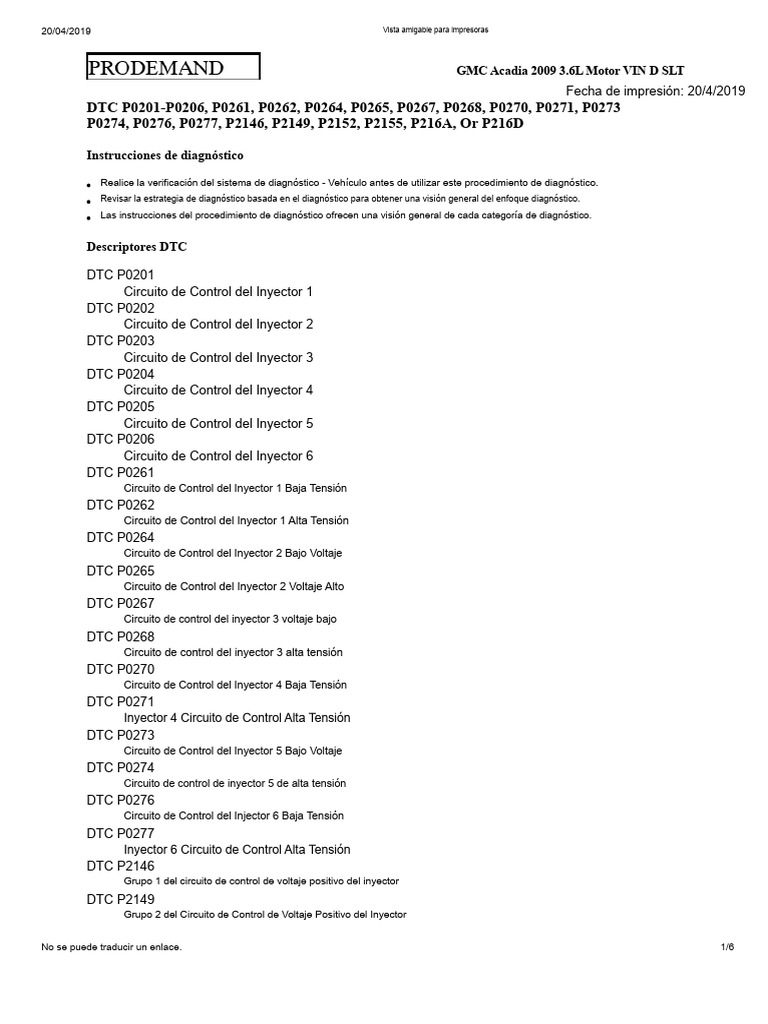 Información Sobre Códigos P2155 y P2152 Del GMC Acadia 2009 | PDF | Red eléctrica | voltaje