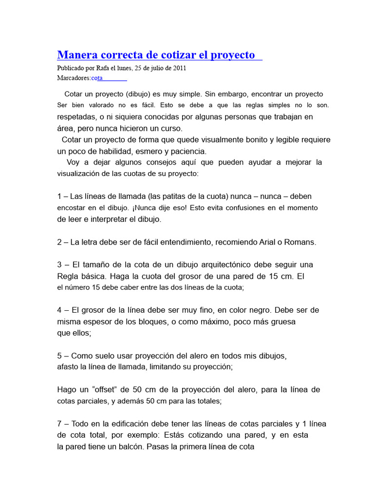 Guía para Cotizar Proyectos Arquitectónicos | PDF