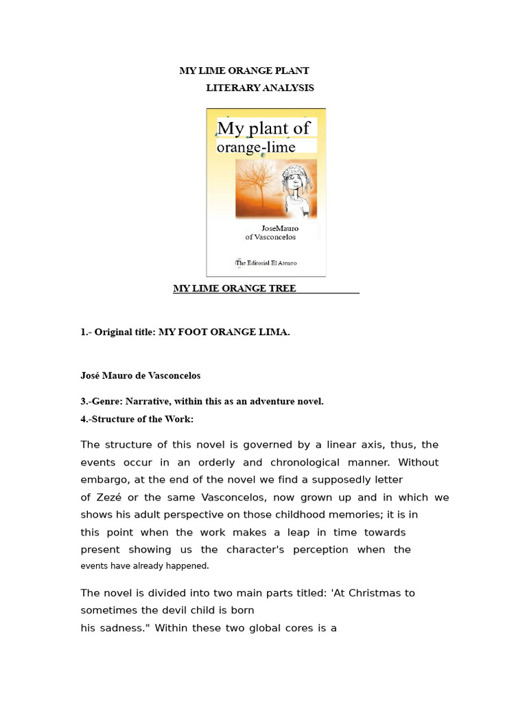 Literary Analysis - My Orange Tree | PDF