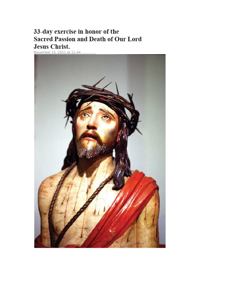 33-Day Devotion to Jesus' Passion | PDF | Prayer | Indulgence