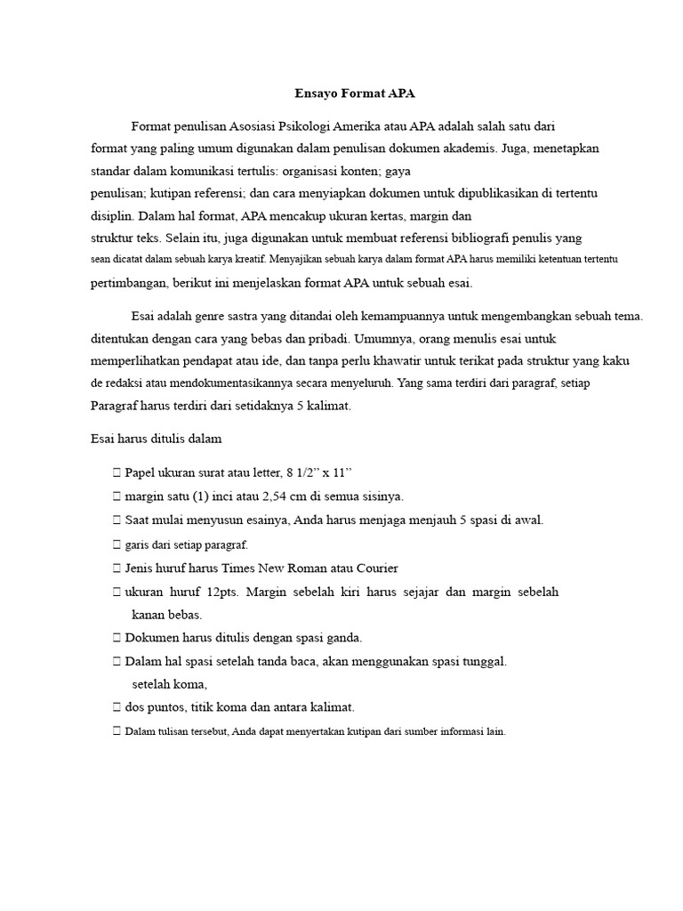 Esai Format APA | PDF