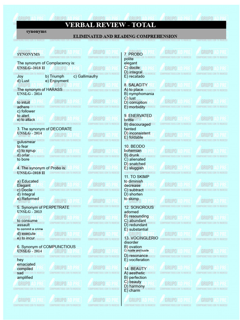 Total Review - Verbal Reasoning | PDF | Democracy | Political Ideologies