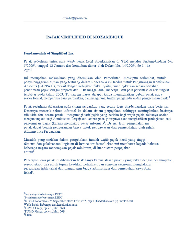 Pajak Sederhana Di Mozambique | PDF