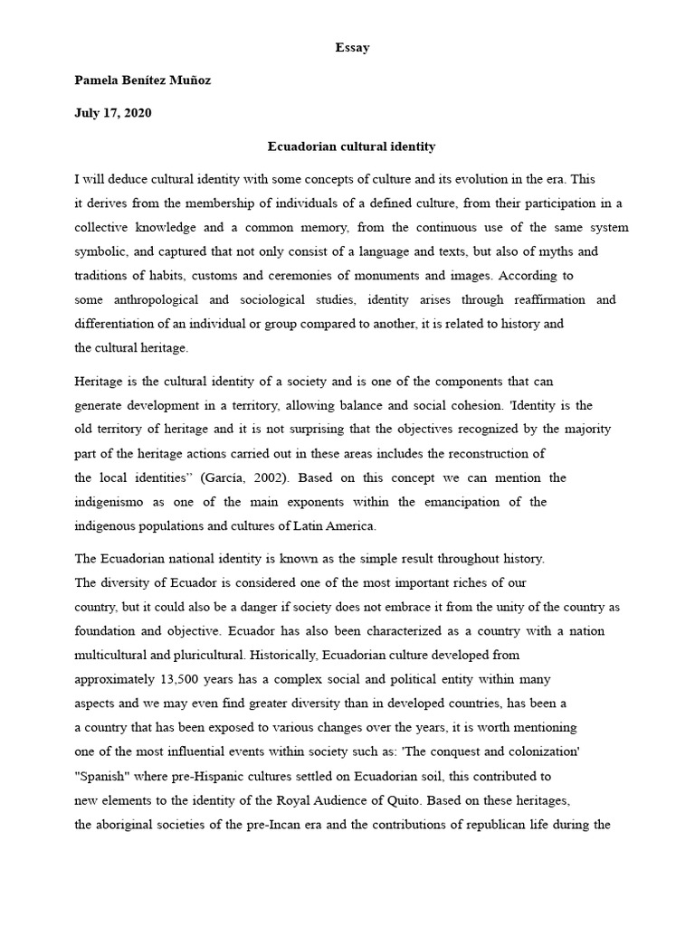 Ecuadorian Cultural Identity | PDF | Ecuador | Cultural Anthropology