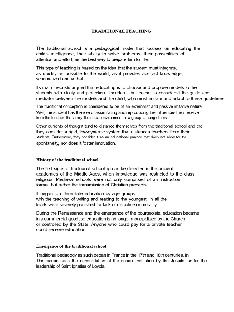 Traditional and Innovative Teaching | PDF | Pedagogy | Teachers