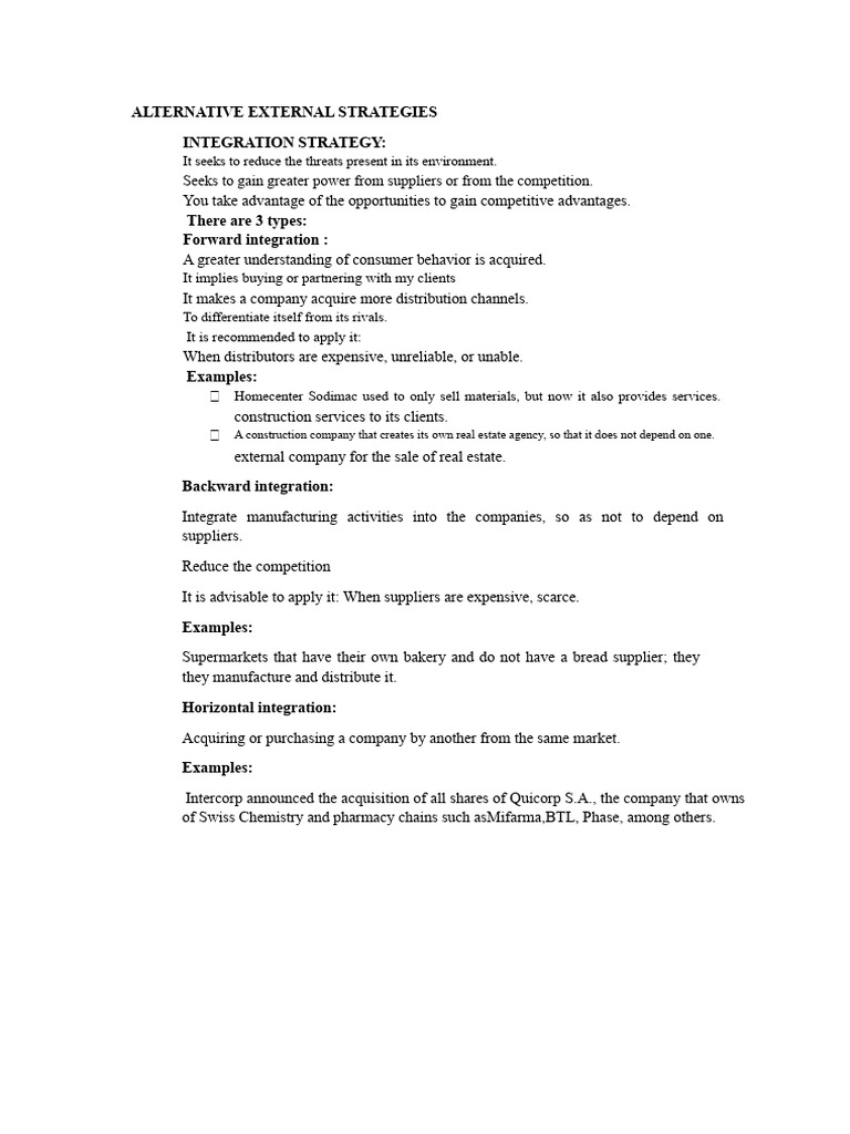 Alternative Business Growth Strategies | PDF | Supply Chain | Marketing