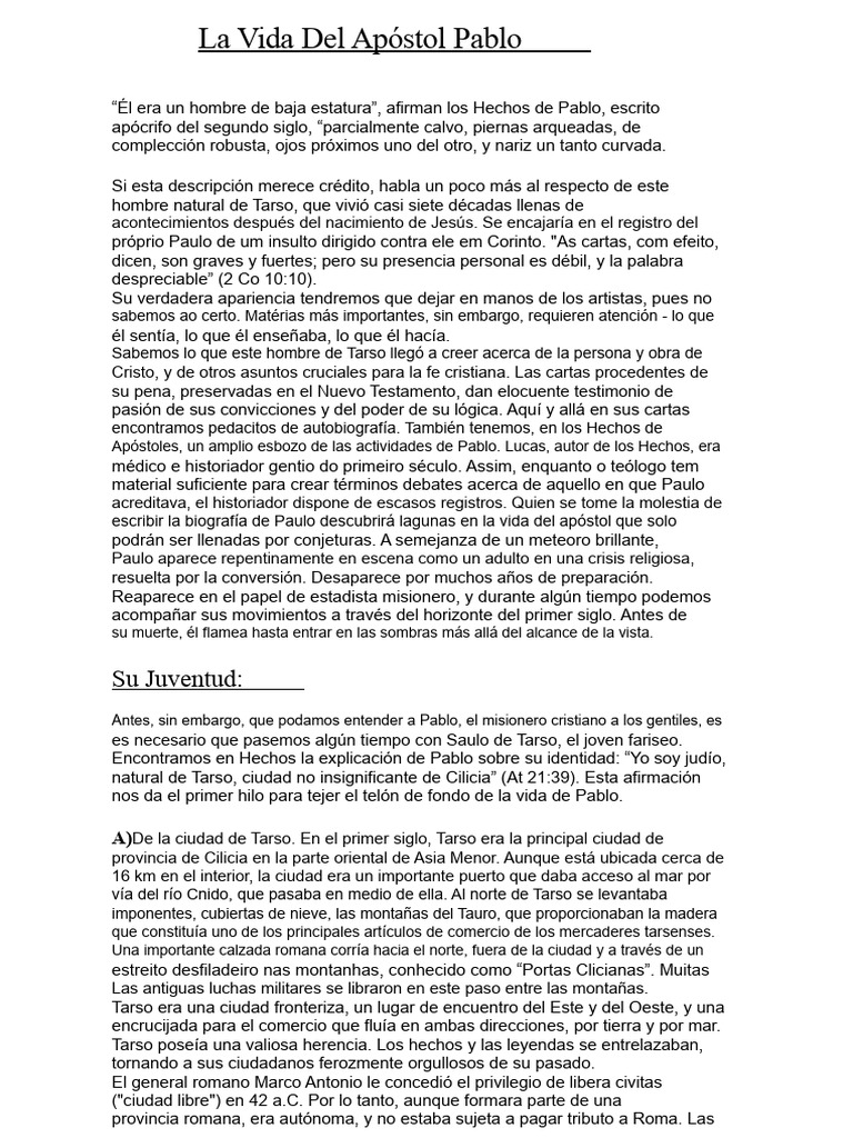 La Vida Del Apóstol Pablo | PDF | Pablo el apóstol | Bernabé
