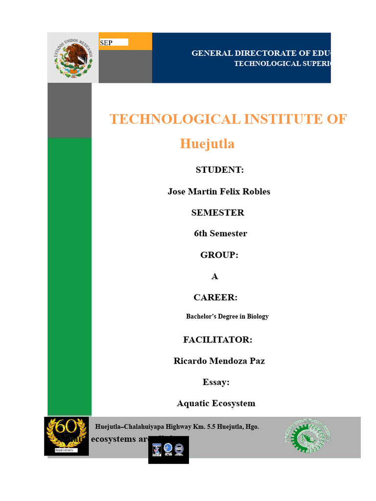 Essay On Aquatic Ecosystem | PDF | Aquatic Ecosystem | Fresh Water