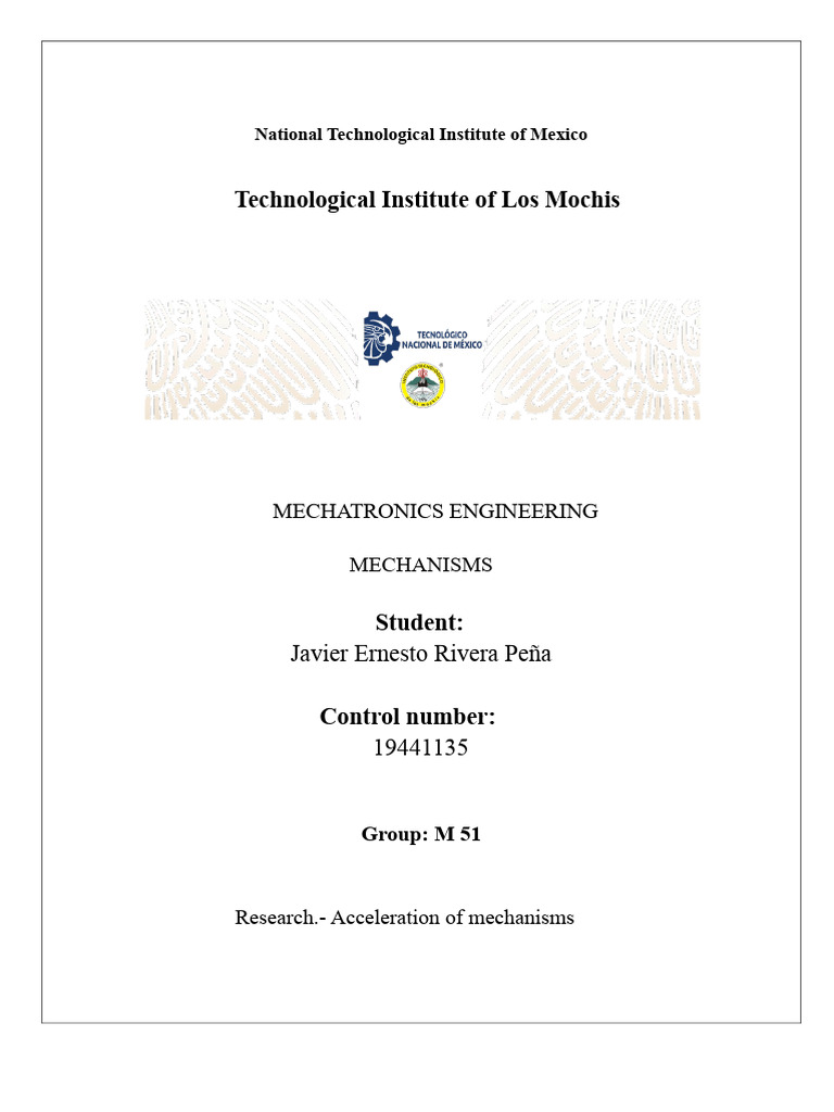 Mechanisms in Mechatronics Engineering | PDF | Euclidean Vector ...