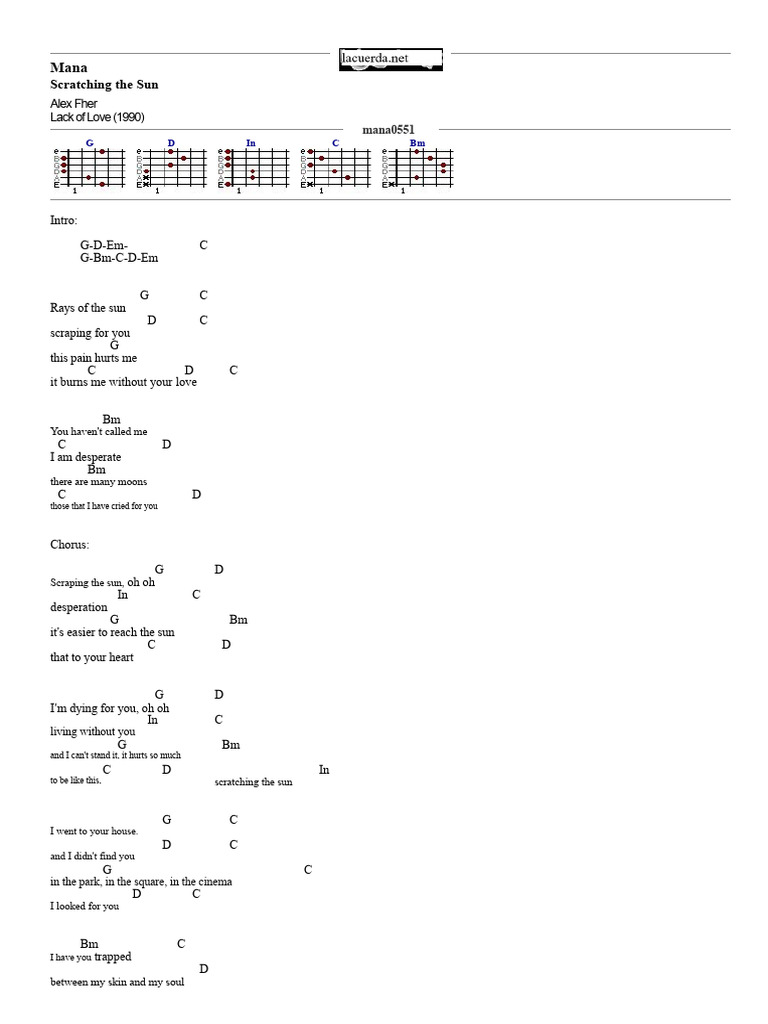 Rayando el Sol Lyrics and Chords | PDF