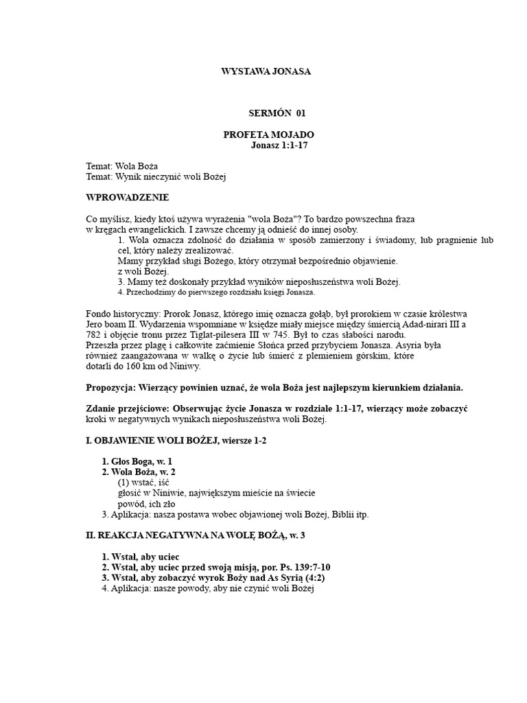 Kazanie Jonasza | PDF