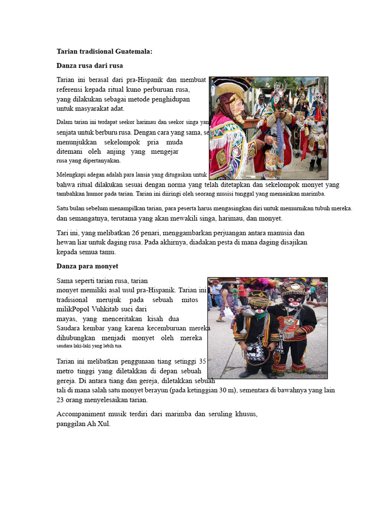 Tarian Tradisional Guatemala | PDF