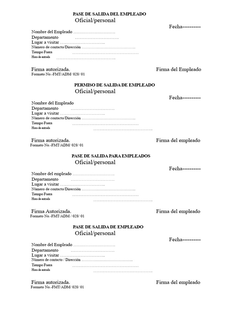 Pase de Salida | PDF