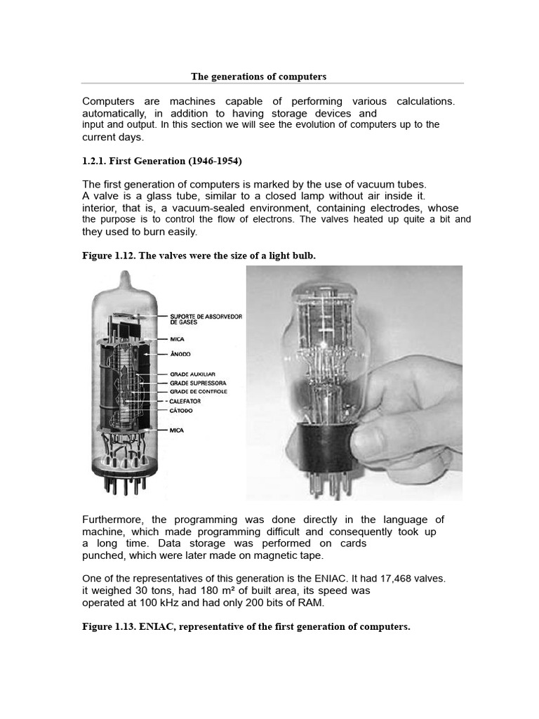 The Generations of Computers | PDF | Integrated Circuit | Vacuum Tube