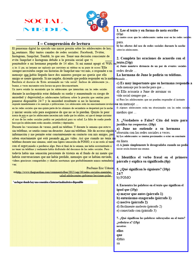 Efectos de las redes sociales en adolescentes | PDF | Facebook | Snapchat
