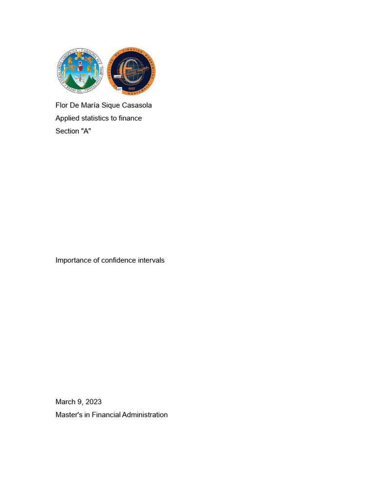 Essay 2 - Confidence Intervals | PDF | Confidence Interval | Errors And ...