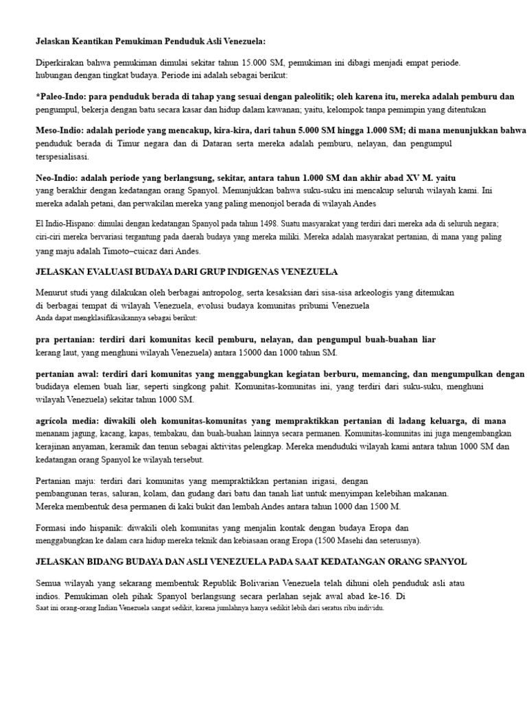 Keantikan Pemukiman Penduduk Asli Venezuela | PDF