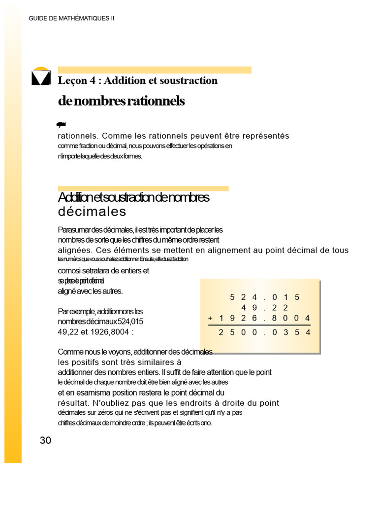 Addition et soustraction de décimales | PDF | Décimal | Division