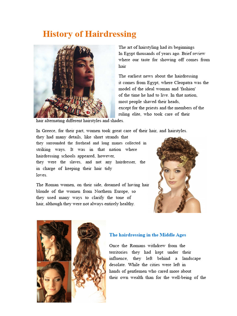 Evolution of Hairdressing Through Ages | PDF | Hairstyle | Hairdresser