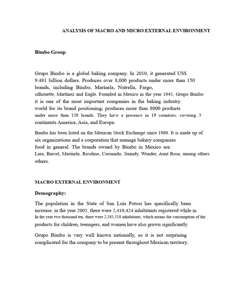 Analysis of Macro and Micro External Environment | PDF | Currency ...