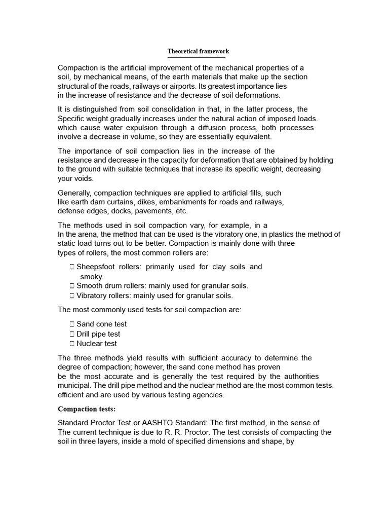Theoretical Framework Proctor Test | PDF | Soil | Mechanical Engineering