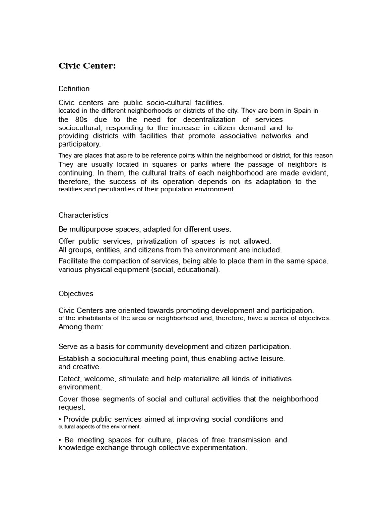 Civic Center Definition | PDF