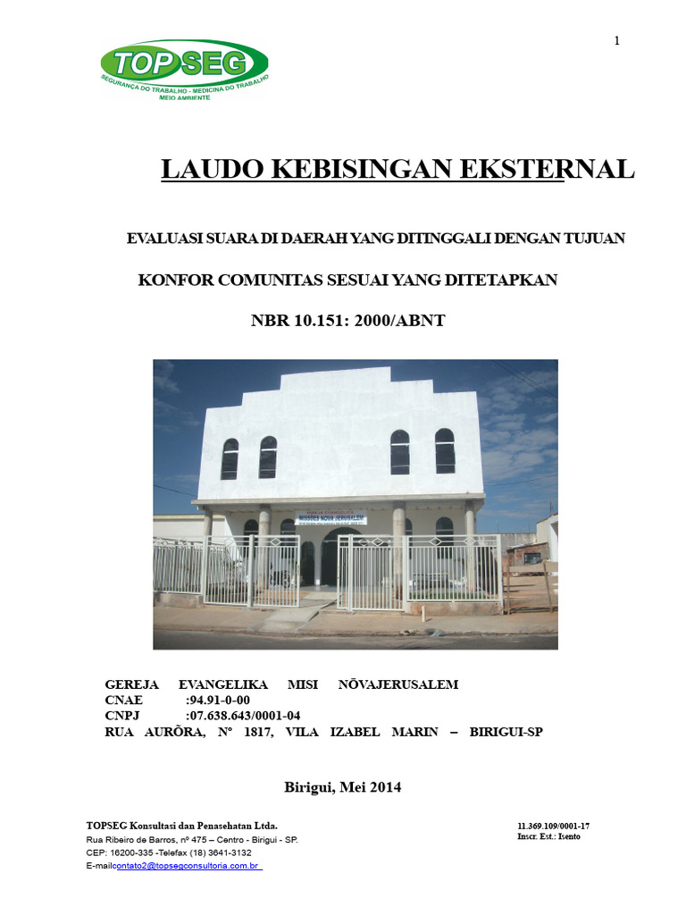 Laudo Kebisingan Eksternal | PDF