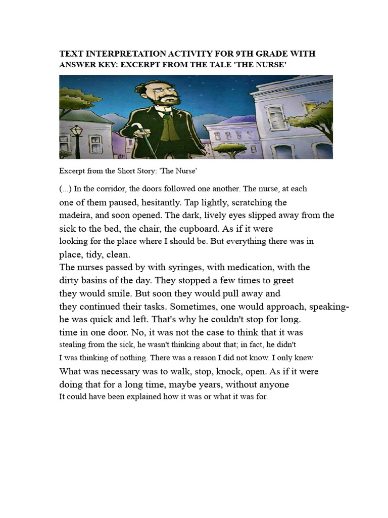 Text Interpretation Activity For 9TH Grade With Answer Key | PDF
