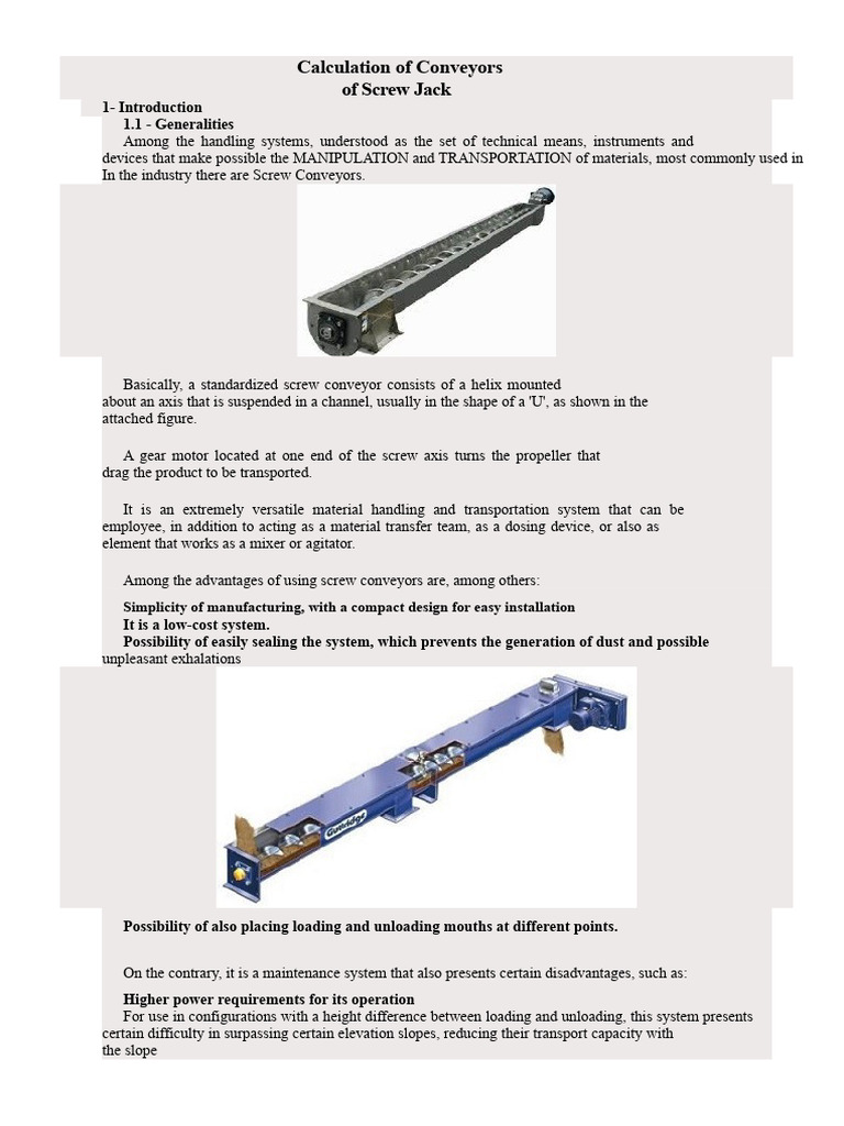 Screw Conveyor Design and Calculation Guide | PDF | Propeller | Screw