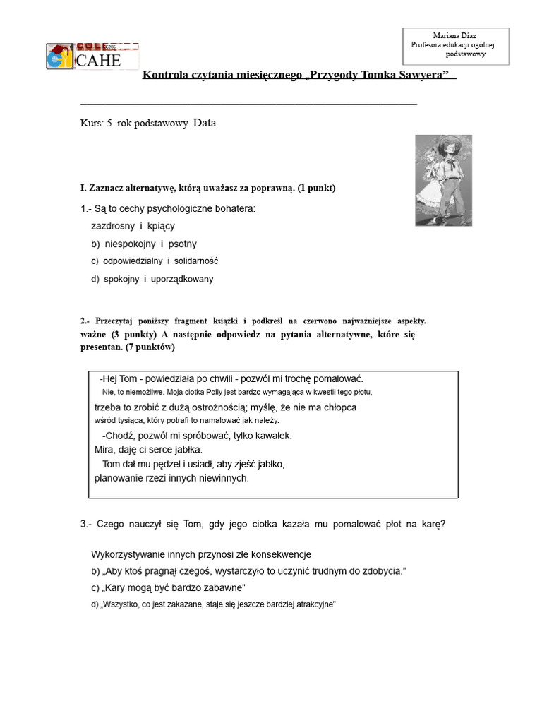Ostateczny Test Tomka Sawyera | PDF