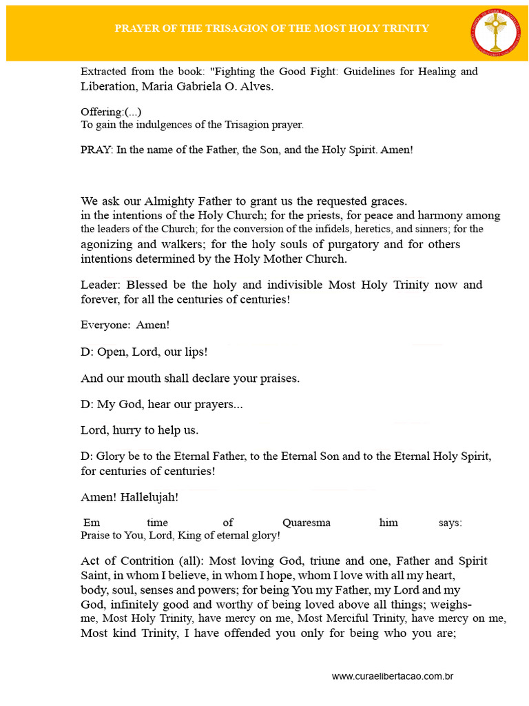 Trisagion of The Most Holy Trinity | PDF | God The Father | Trinity