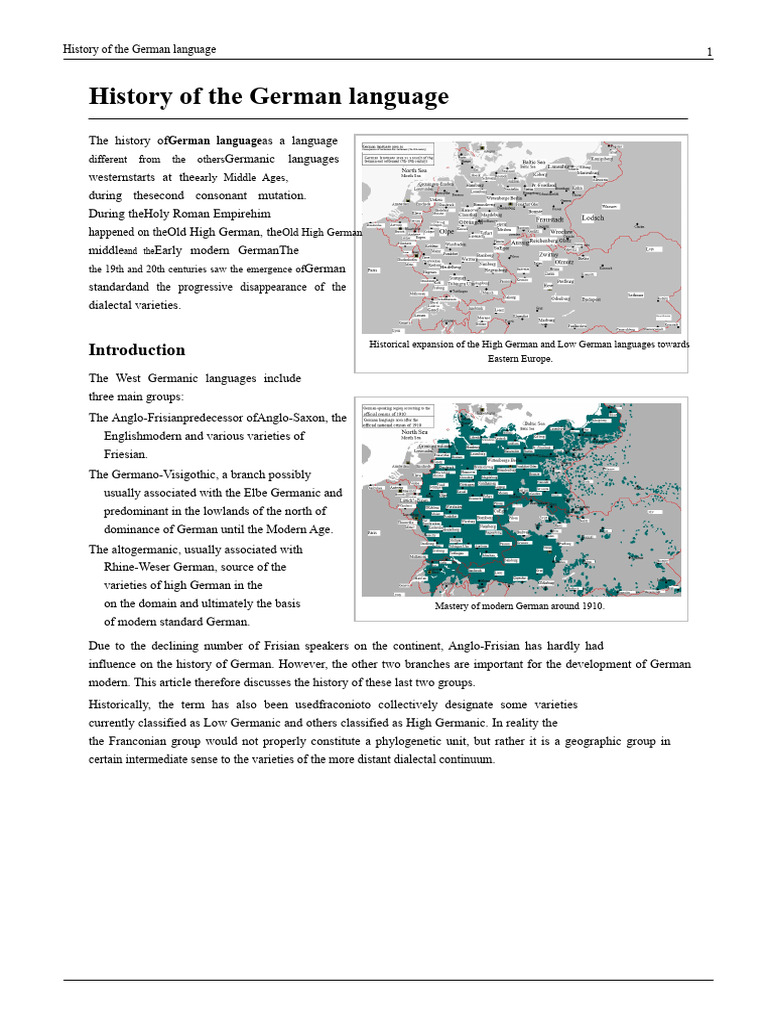 History of the German Language | PDF | German Language | Language ...