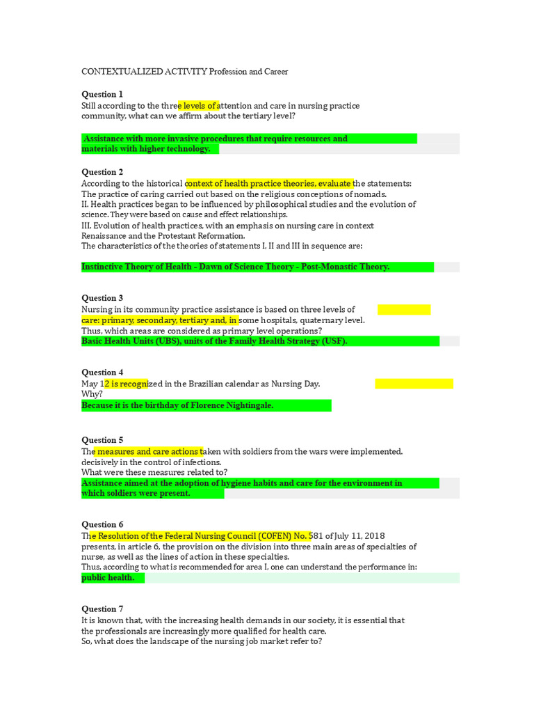 Self-Learning Activities 123e4 Profession and Career | PDF | Nursing ...