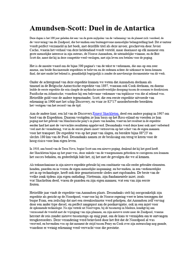 Duel Op Antarctica Amundsen Scott | PDF