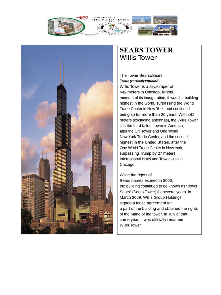 Sears Tower: Chicago's Iconic Skyscraper | PDF | Buildings And Structures