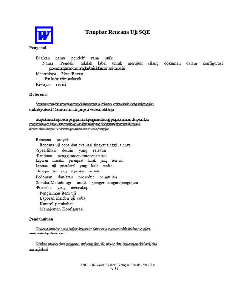Template Rencana Uji Qe Master | PDF