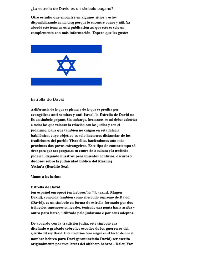 La Estrella de David: ¿Símbolo pagano? | PDF | Judios y judaísmo