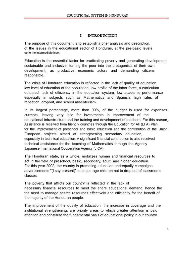 Overview of Honduras' Education System | PDF | Literacy | Knowledge