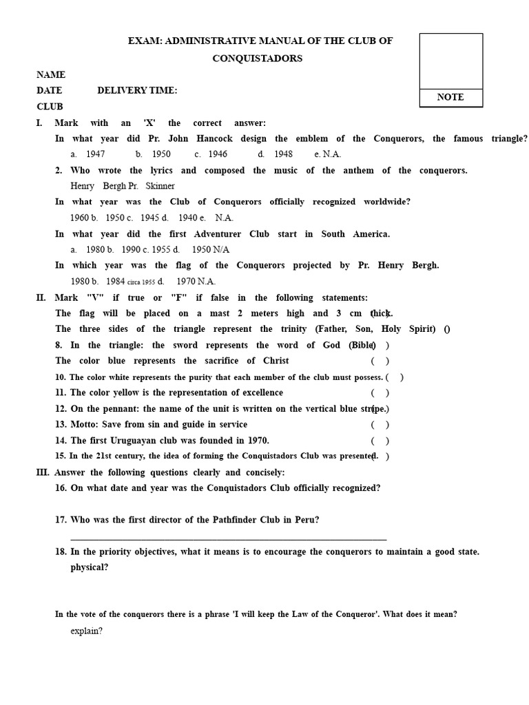 Administrative Manual Exam | PDF | Theology | Religious Belief And Doctrine