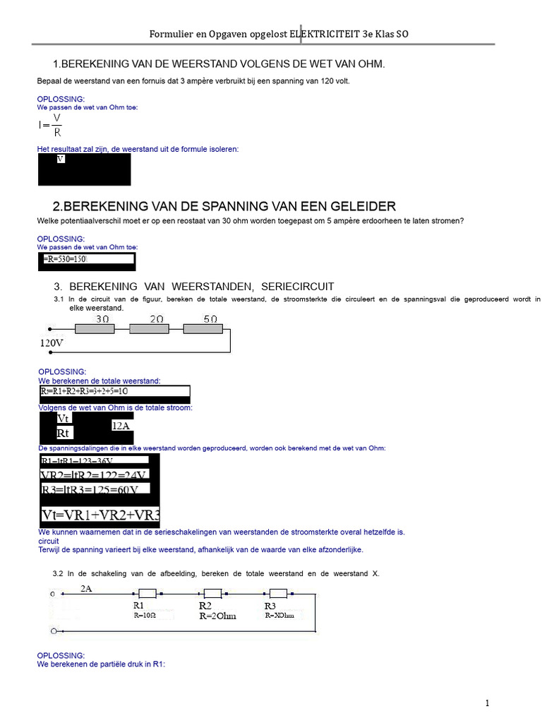 Oefeningen Wet Van Ohm | PDF