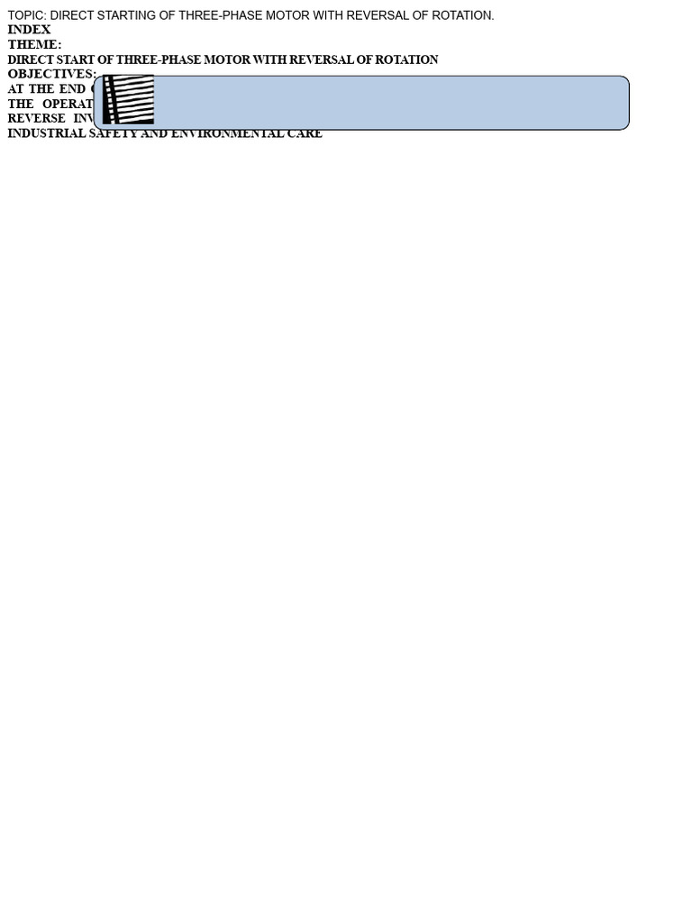 Direct Start & Reversal of Three-Phase Motor | PDF | Electromagnetic ...