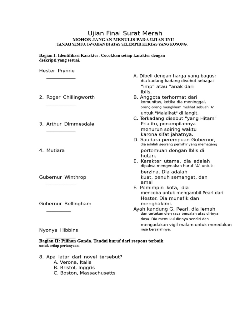 Ujian Akhir Surat Merah | PDF
