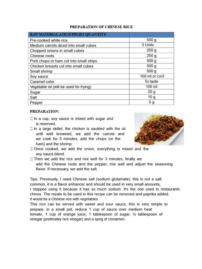 Chinese Rice | PDF