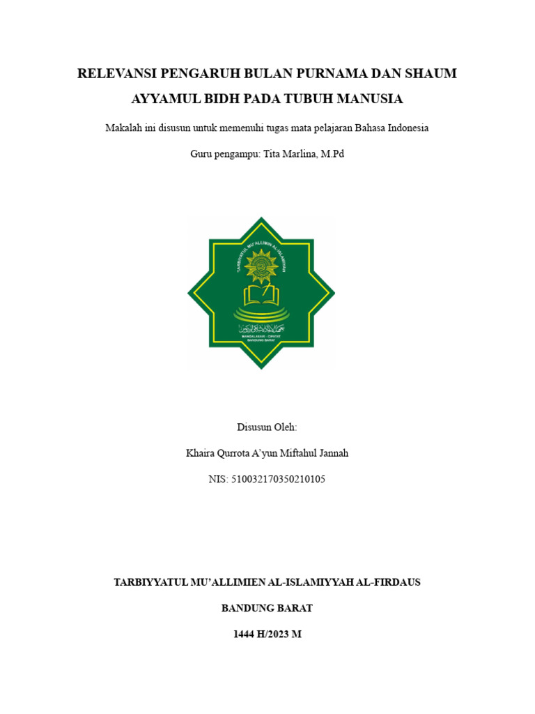 Pengaruh Bulan Purnama dan Shaum Ayyamul Bidh | PDF