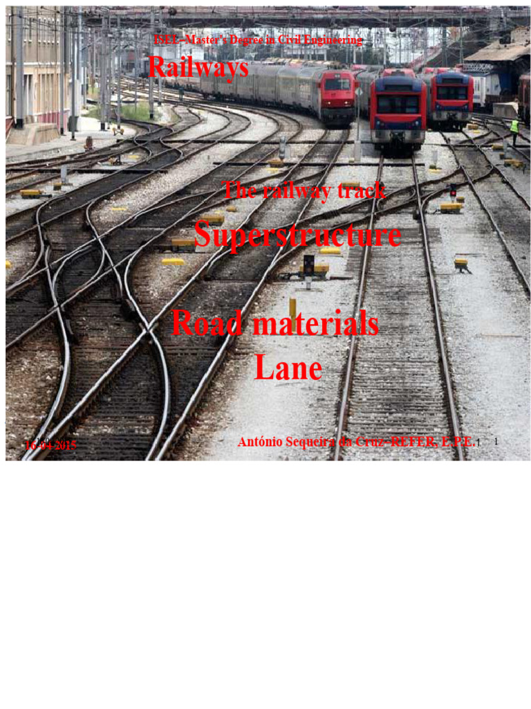 Civil Engineering Master's: Railway Tracks Guide | PDF | Steel | Iron