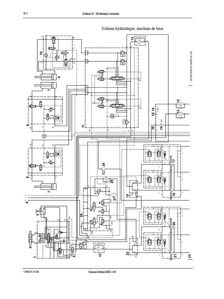 Schémas Hydraulique DRU 450 | PDF | Soupape | Frein
