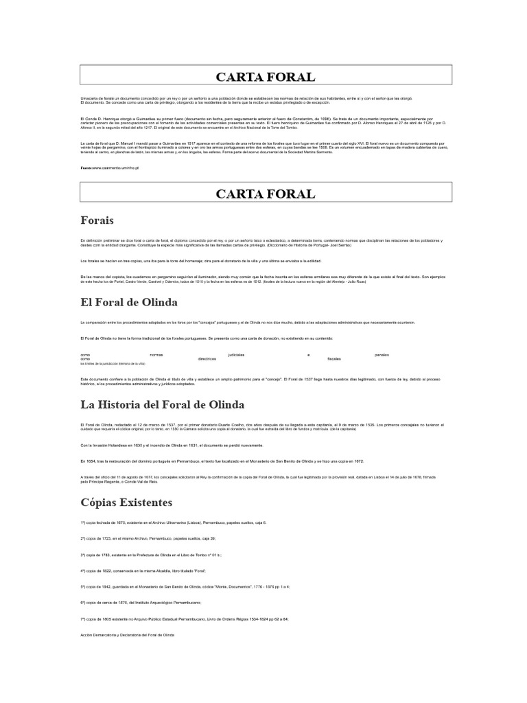 Carta Foral | PDF